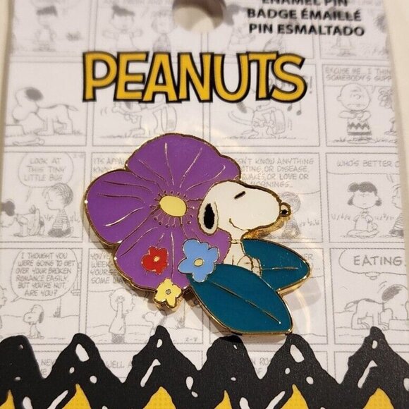Loungefly | Accessories | Loungefly Peanuts Snoopy Purple Flower Enamel ...
